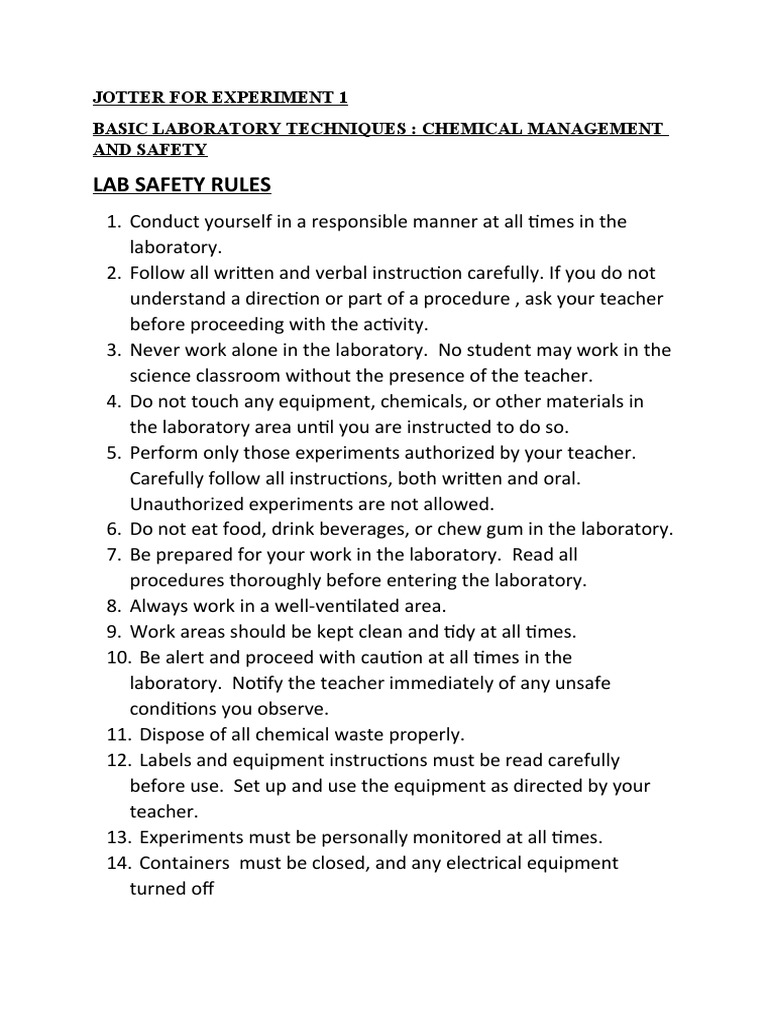 Jotter in Experiment 1 | PDF | Laboratories | Mercury (Element)