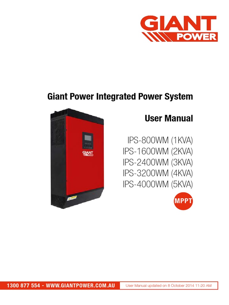 Giant Power Integrated Power System User Manual | PDF | Battery Charger ...