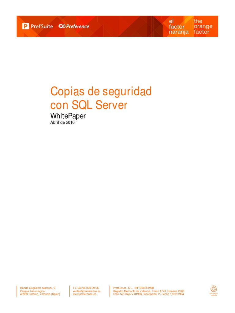 Copias de Seguridad Con SQL Server | PDF | Servidor SQL de Microsoft ...
