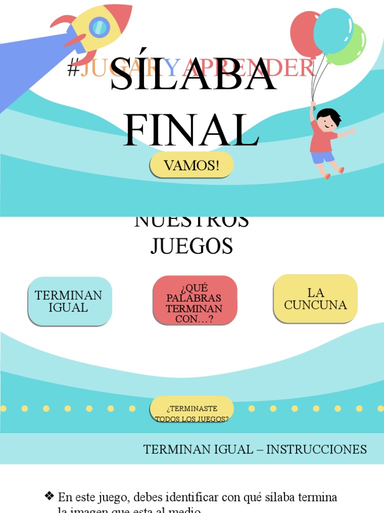Juegos de sílaba final para niños | PDF | Juegos y actividades