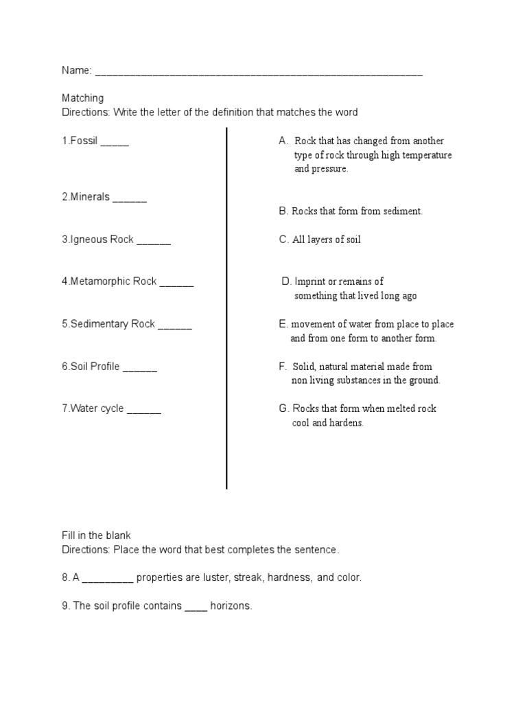 Earth's Materials Mastery Test | PDF | Sedimentary Rock | Rock (Geology)