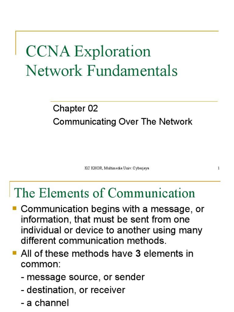 CCNA Exploration Network Fundamentals: Communicating Over The Network | PDF | Computer Network ...
