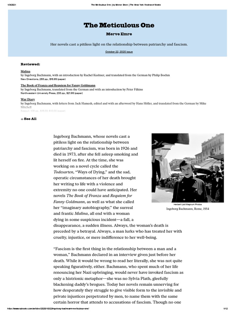 The Meticulous One - by Merve Emre | PDF | Ludwig Wittgenstein | Poetry