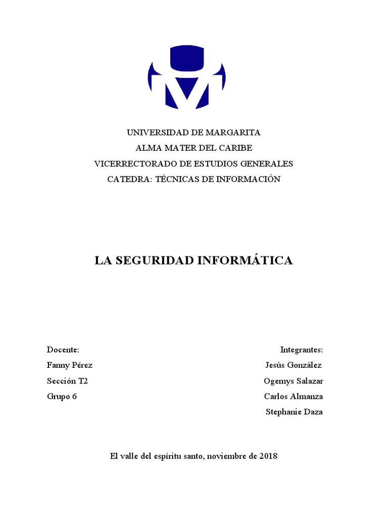 Seguridad Informatica (Trabajo Completo) | PDF | La seguridad ...