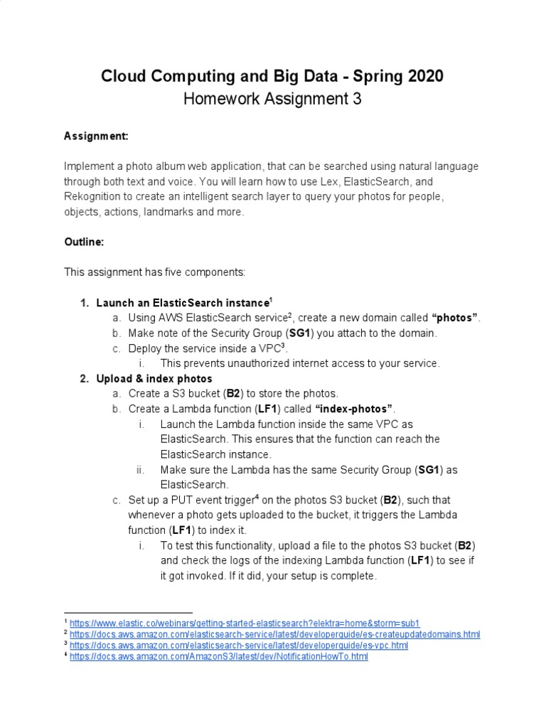 Cloud Computing and Big Data - Spring 2020: Homework Assignment 3 | Download Free PDF | Computer ...