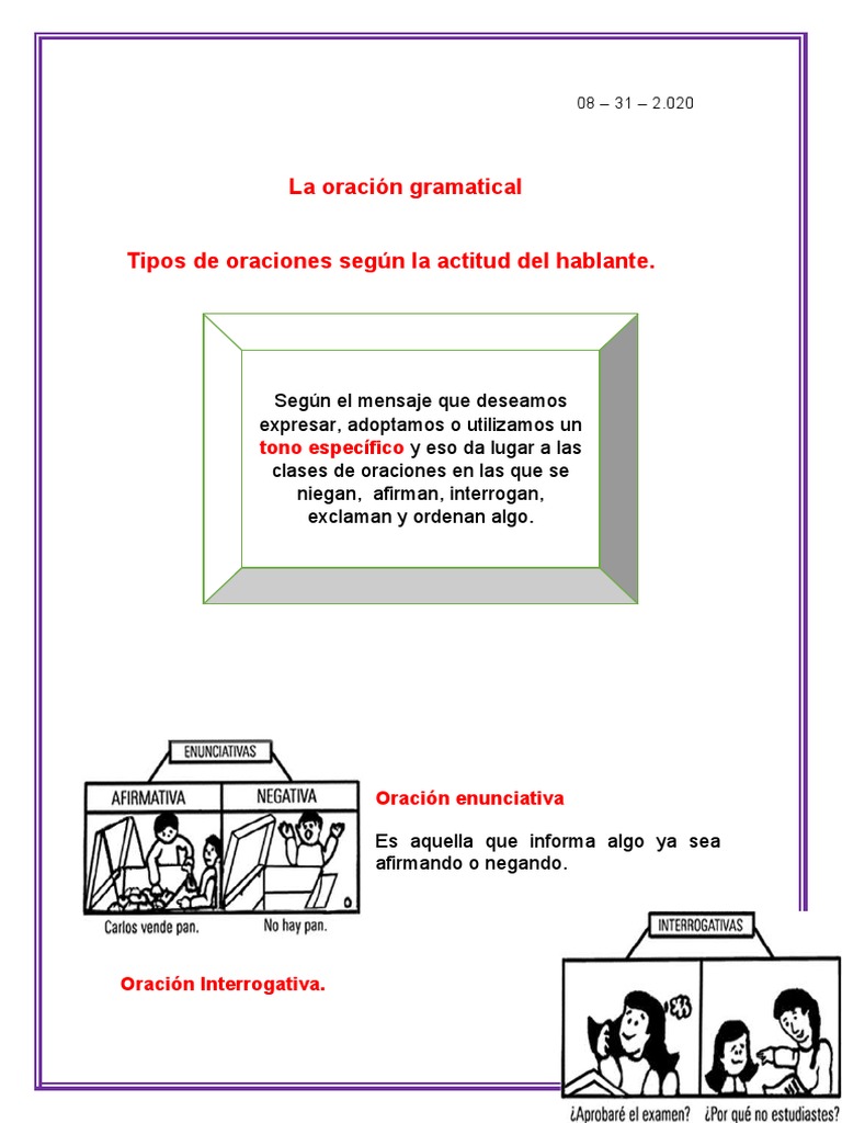 Tipos de Oracion Segun La Actitud Del Hablante | PDF | Artes del ...