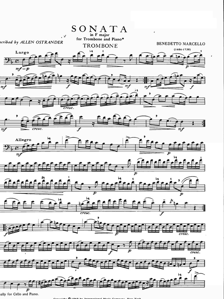 Marcello Benedetto - Sonata - 7 of 7 - in F Major - Trombone and Piano ...