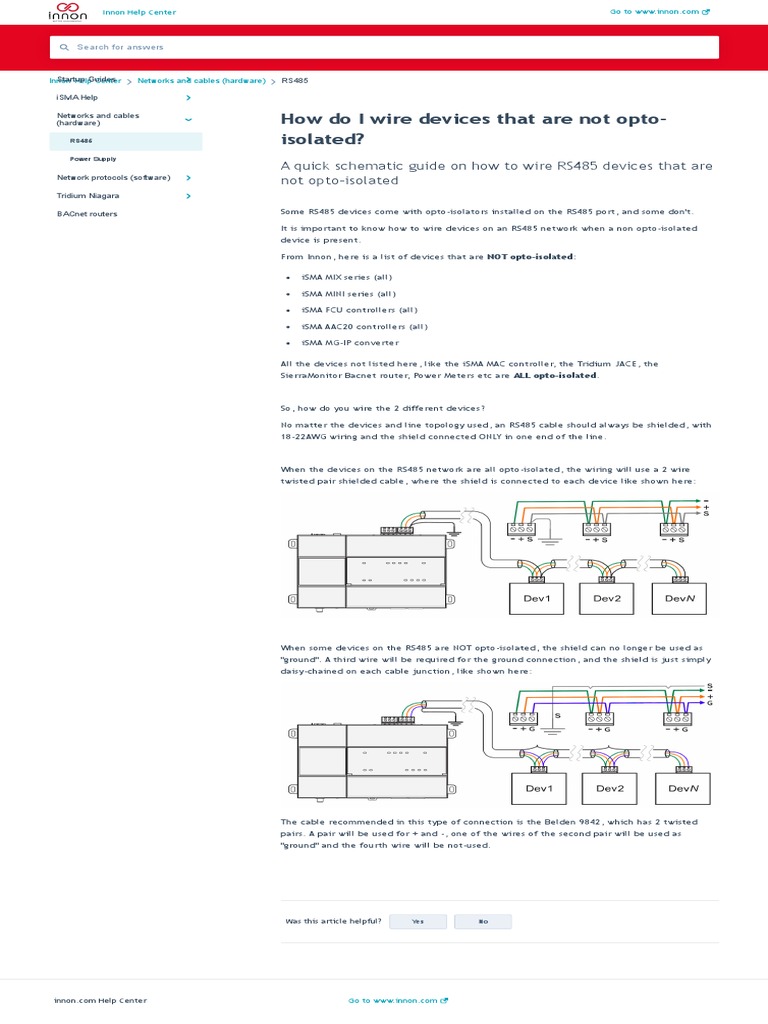 Niagara - Wiring Non Optoisolated Devices | PDF | Network Topology ...