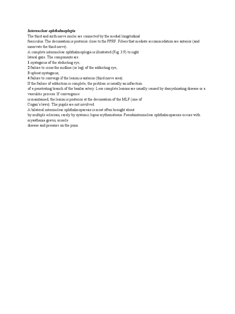 Internuclear Ophthalmoplegia | PDF | Self-Improvement | Wellness