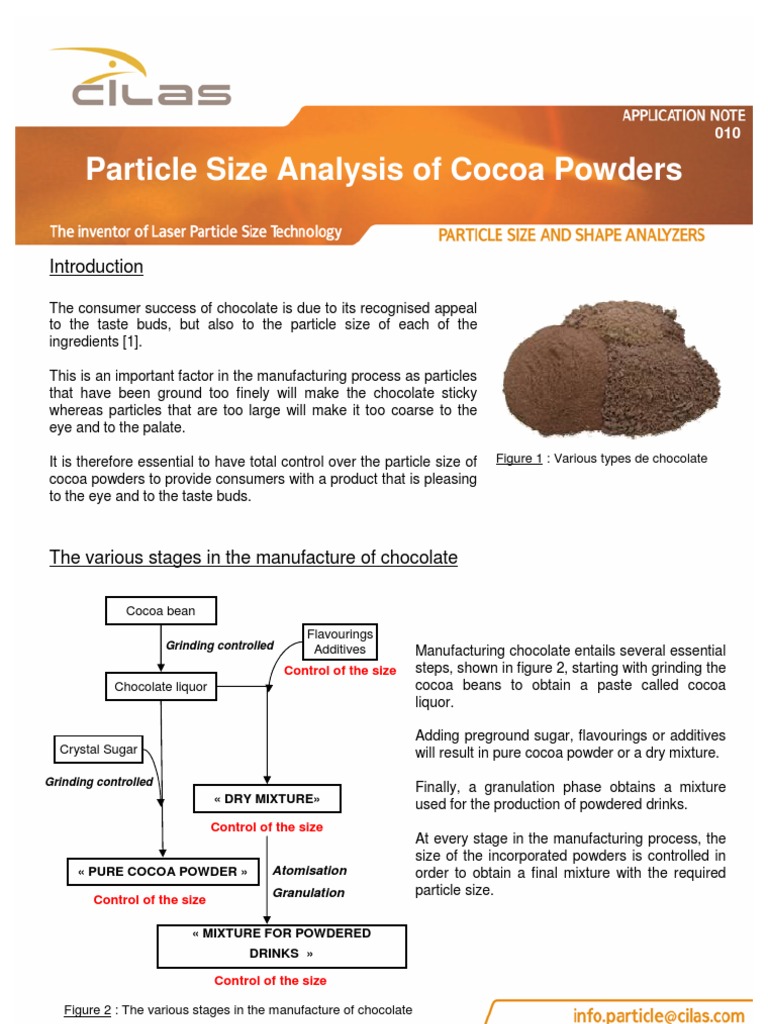 Particle Size Analysis Cocoa Powders | PDF | Particle Size Distribution ...