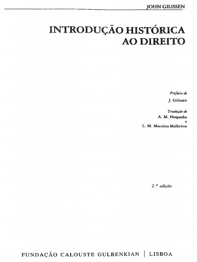 John Gilissen - Introdução Histórica Ao Direito | PDF | Lei Romana ...