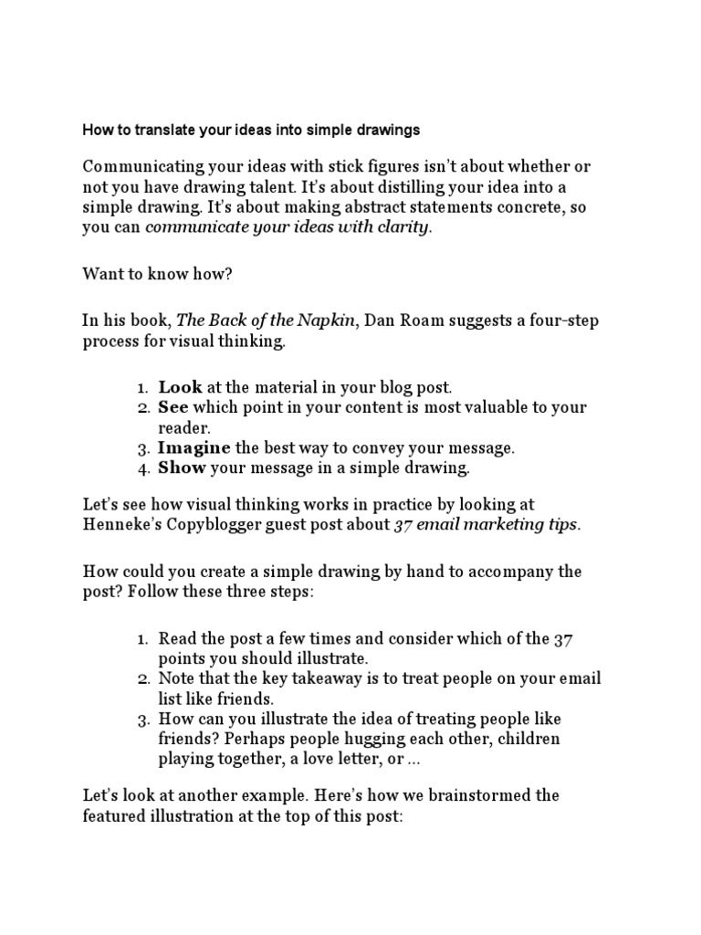 How To Translate Your Ideas Into Simple Drawings | PDF | Drawing ...