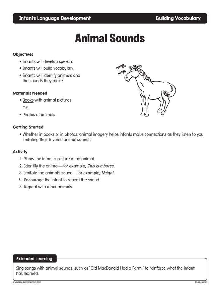LearningActivities AnimalSounds | PDF | Language Arts & Discipline ...