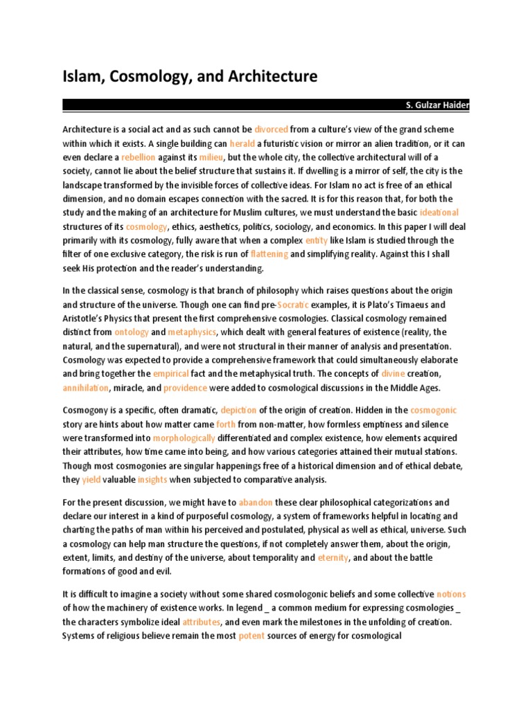 Islam, Cosmology, and Architecture | PDF | Quran | Islam