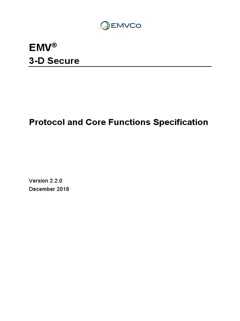 EMVCo 3DS Spec v220 122018 | PDF | Emv | Information Age