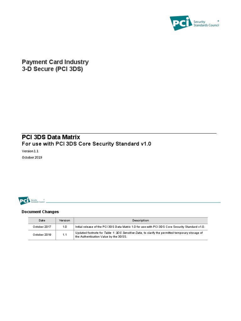 Payment Card Industry 3-D Secure (PCI 3DS) | PDF | Payment Card ...