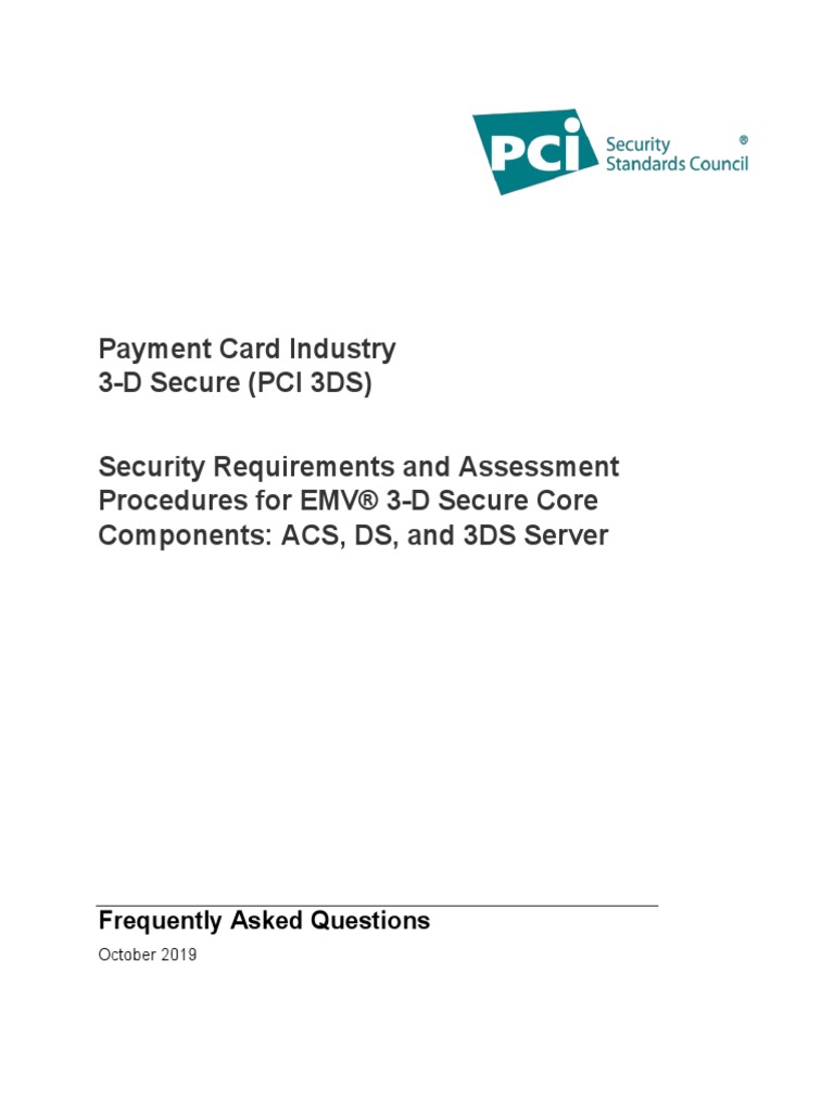 FAQs For PCI 3DS Core Security Standard v1 - 1 | PDF | Payment Card ...