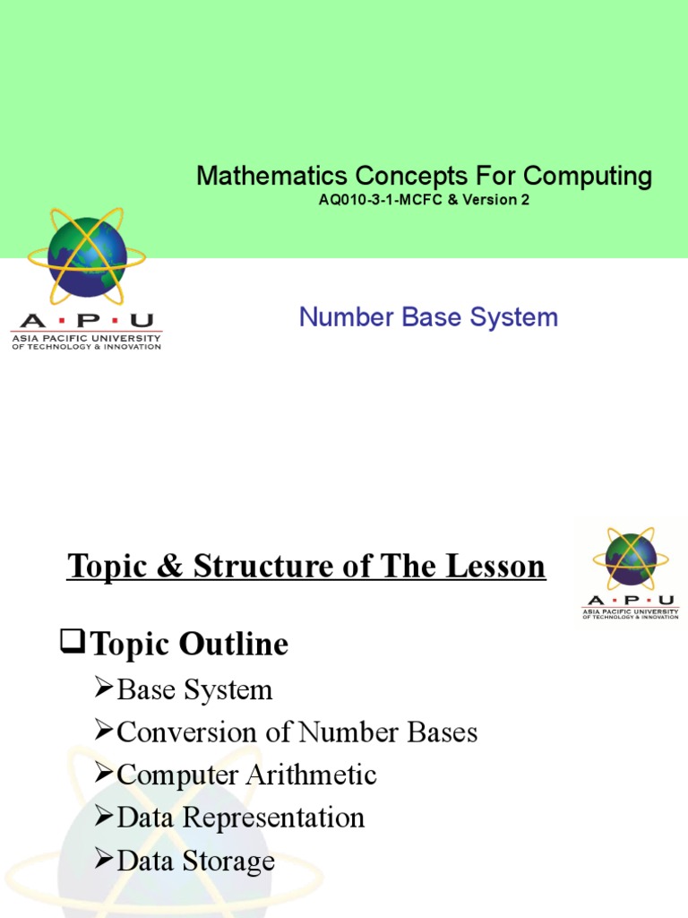 Mathematics Concepts For Computing: Number Base System | PDF | Decimal | Encodings