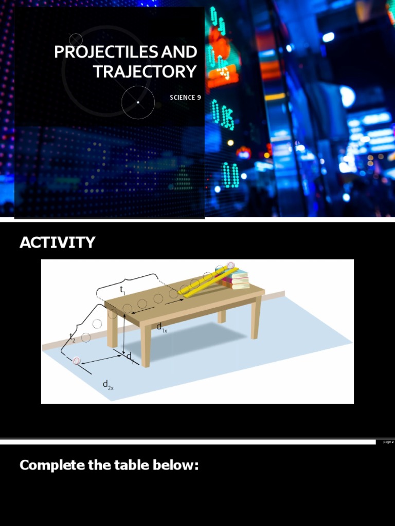 Projectiles and Trajectory | PDF | Acceleration | Gravity