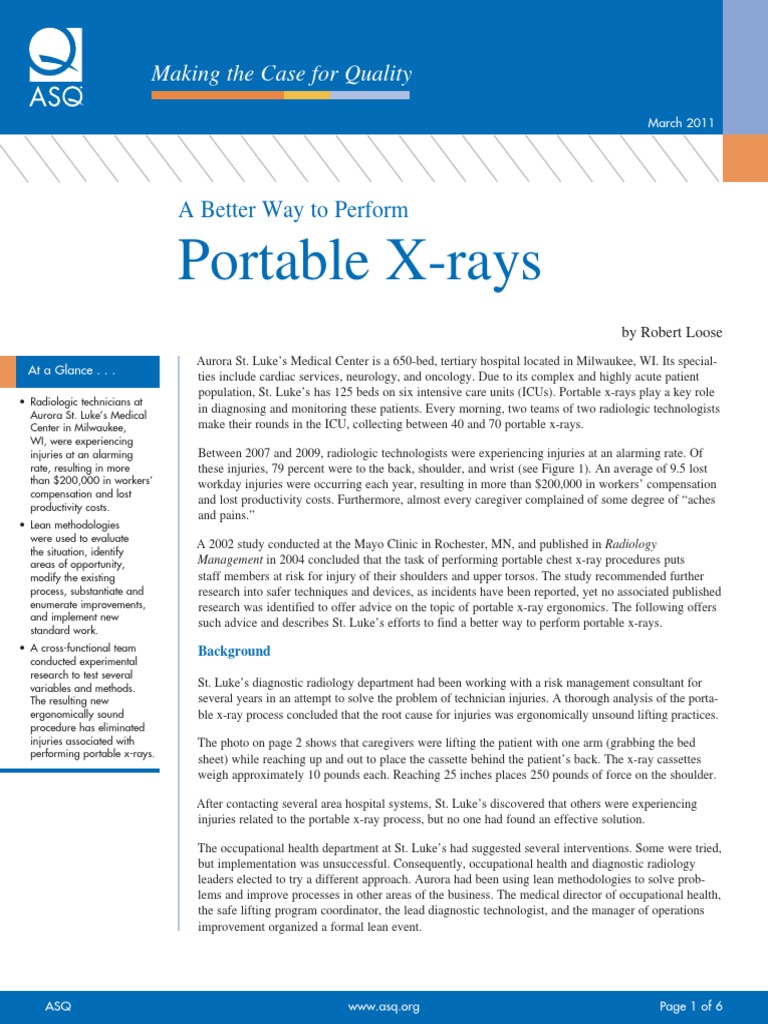 A Better Way To Perform Portable X Rays | PDF | Intensive Care Unit ...