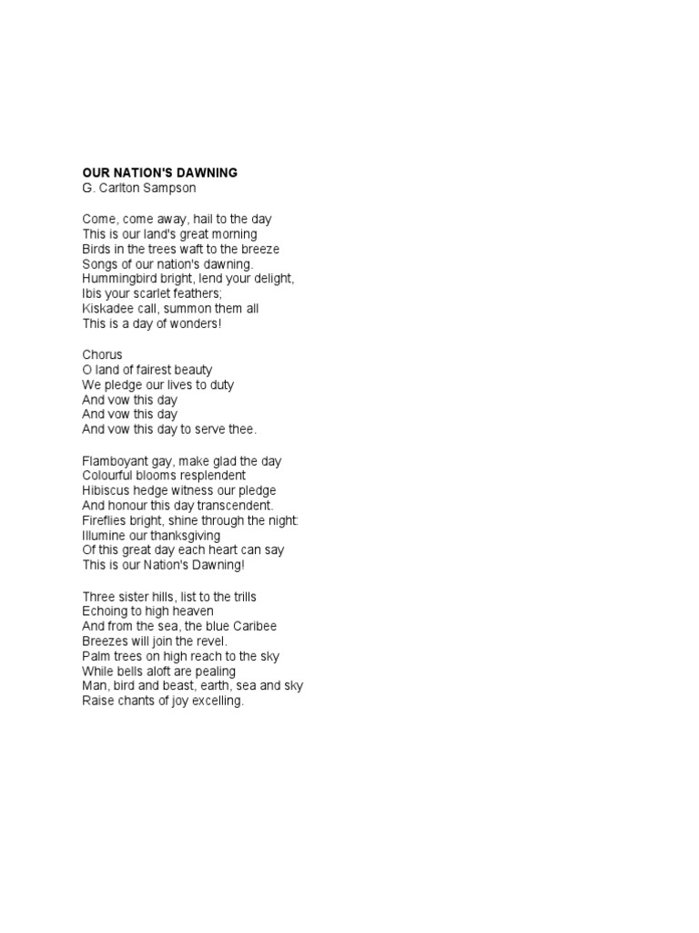 Trinidad and Tobago National Songs | PDF