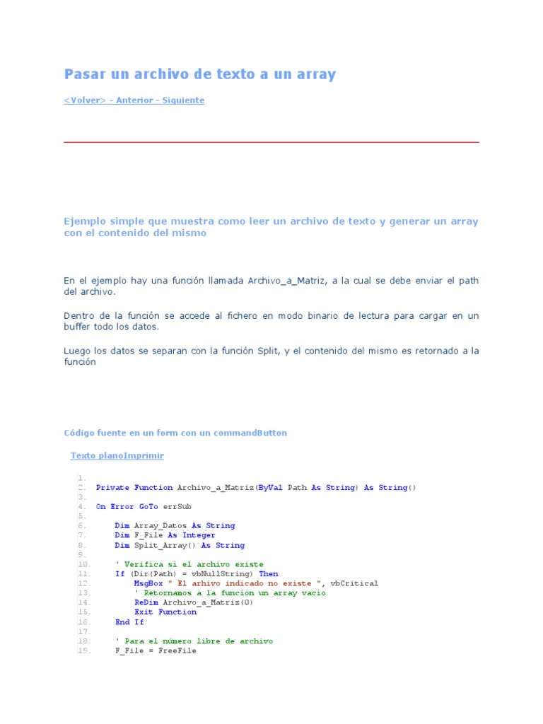 Pasar Un Archivo de Texto A Un Array | PDF | Programación de ...