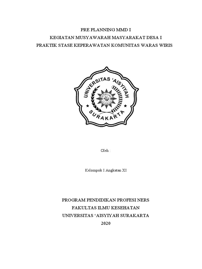 Pre Planning MMD 1 | PDF