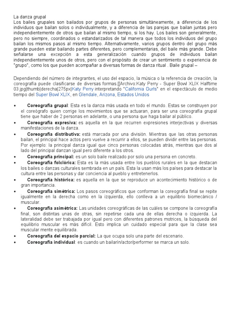 Tipos de Coreografía Grupal | PDF | Pintura con acuarelas | Bailes