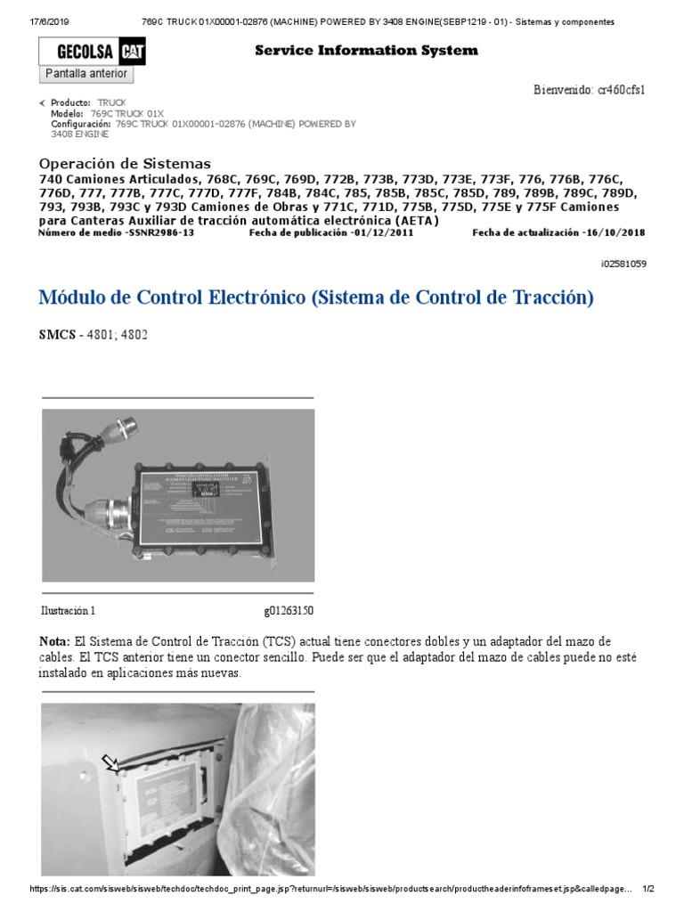 769C Modulo de Control de Traccion (TCS) | PDF | Camión | Transporte