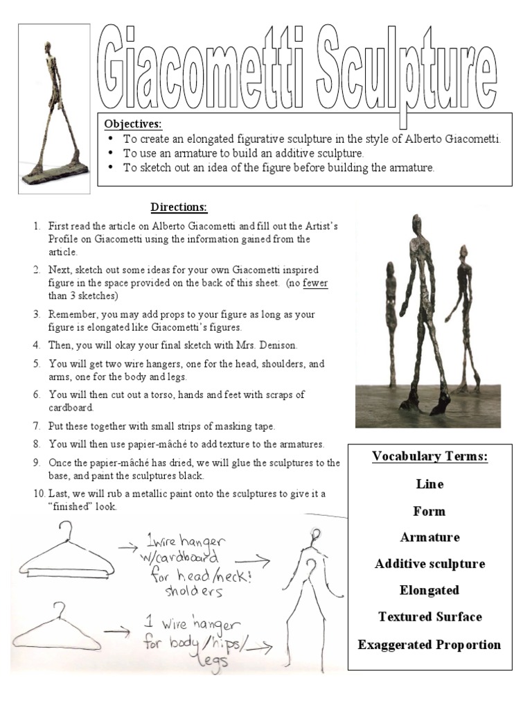 Giacometti Sculpture Handout | PDF | Sculpture | Paintings
