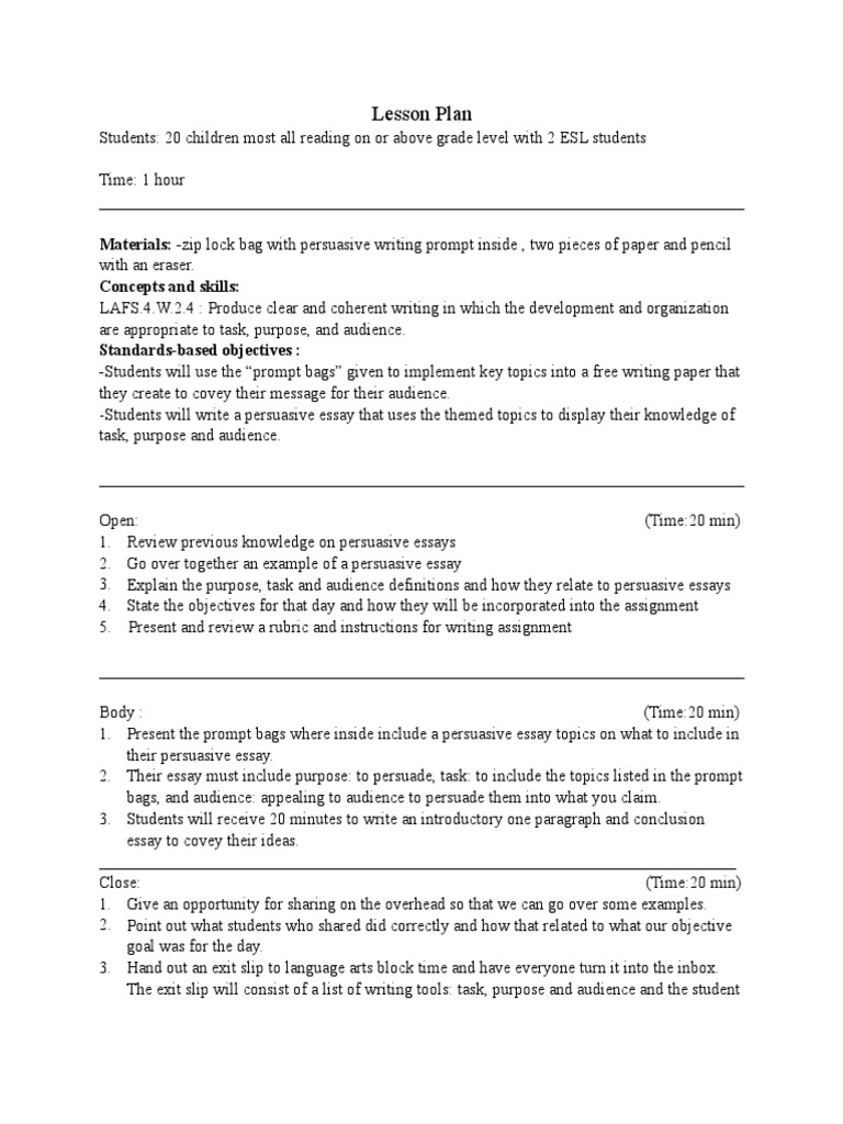 My First Lesson Plan | PDF | Essays | Lesson Plan