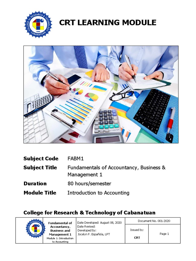 CRT Learning Module: Subject Code Subject Title Duration Module Title ...