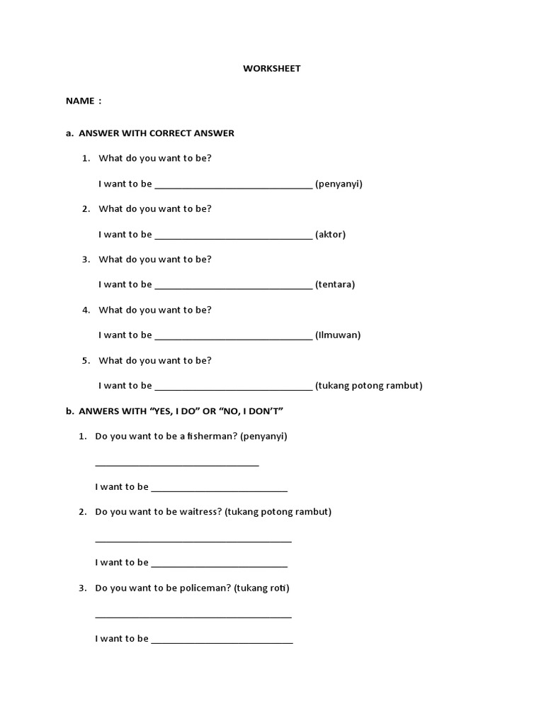 Worksheet Jobs 2ND Grade | PDF