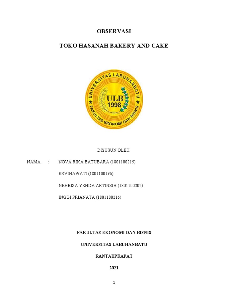 Observasi Toko Hasanah Bakery | PDF