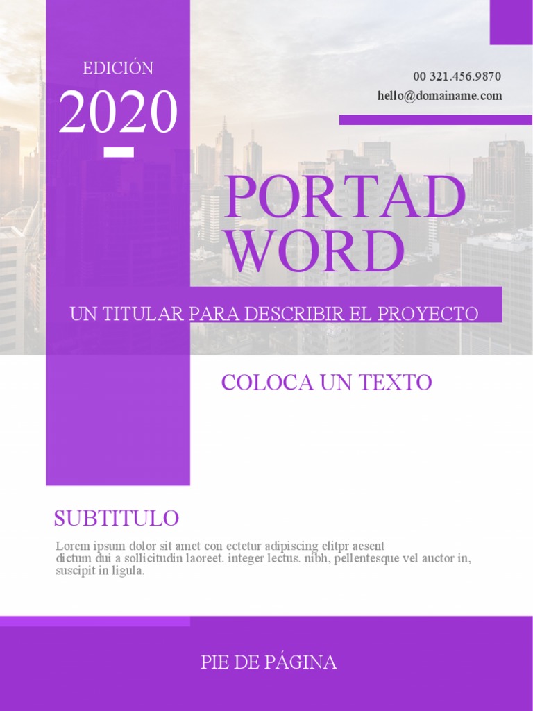 Portada de Word Color Morado Elegante de Negocios | PDF