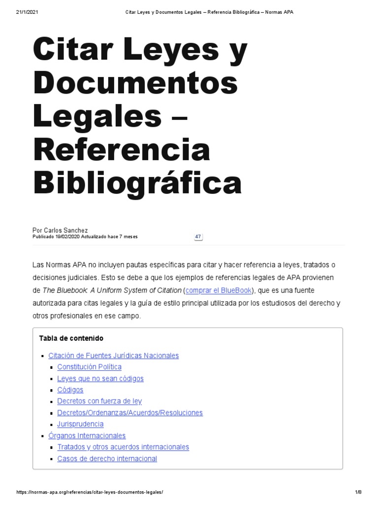 Citar Leyes y Documentos Legales - Referencia Bibliográfica - Normas ...