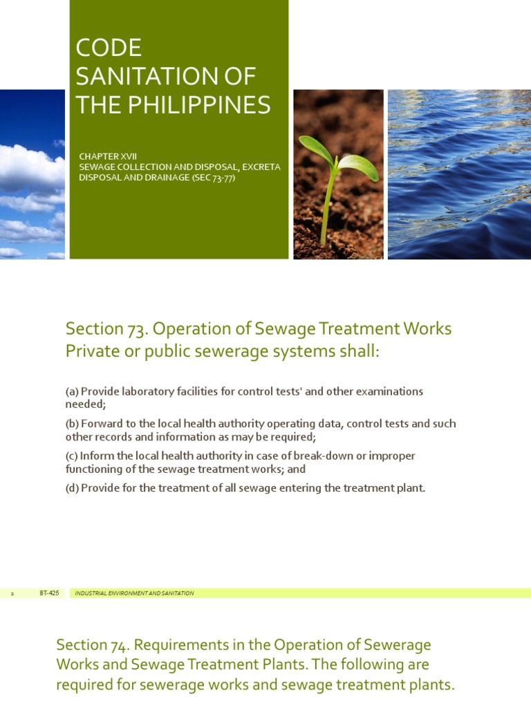 Code Sanitation of The Philippines | PDF | Sanitary Sewer | Sewage ...