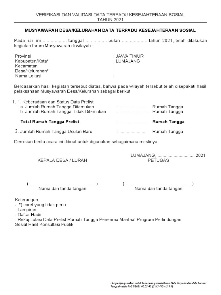 Contoh Musdes Dtks | PDF