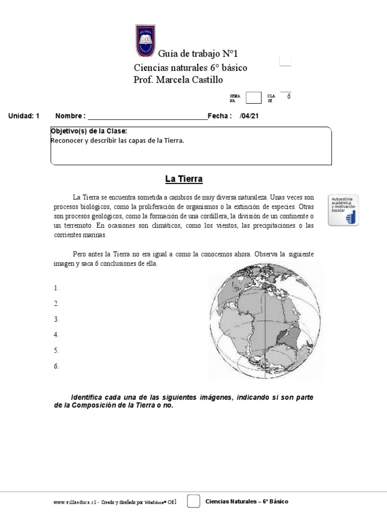 Capas de la Tierra: Guía para 6º Básico | PDF | Tierra | Mar