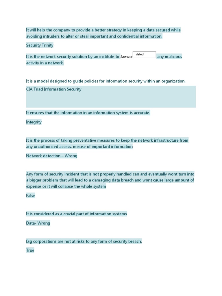 Answer: Detect | PDF | Malware | Information Security