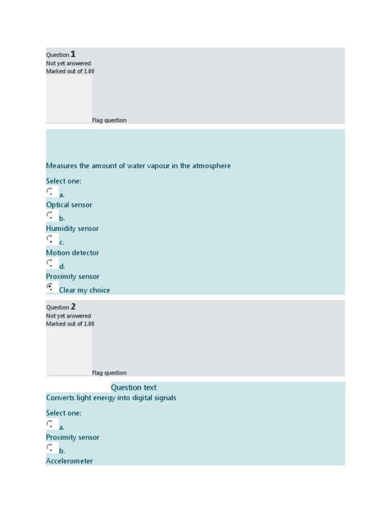 Current Trends Quiz 1 | PDF | Internet Of Things | Sensor