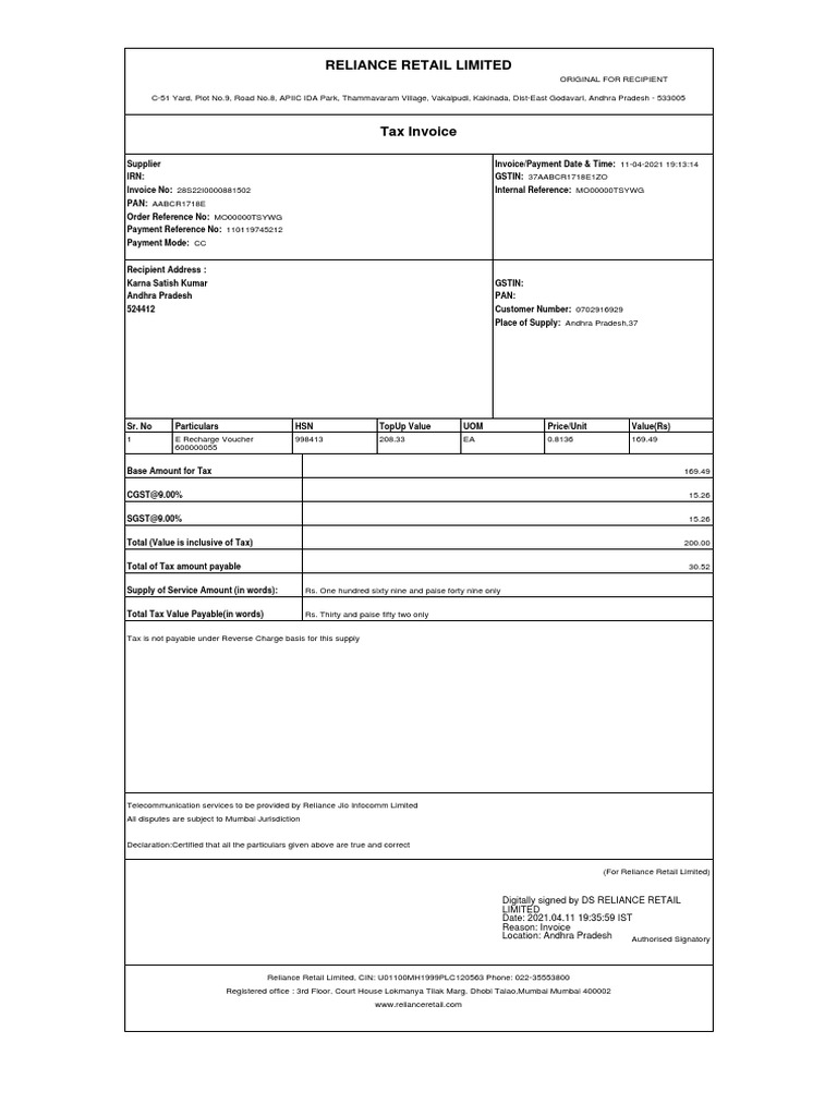 Reliance Retail Limited | PDF | Taxes | Market (Economics)
