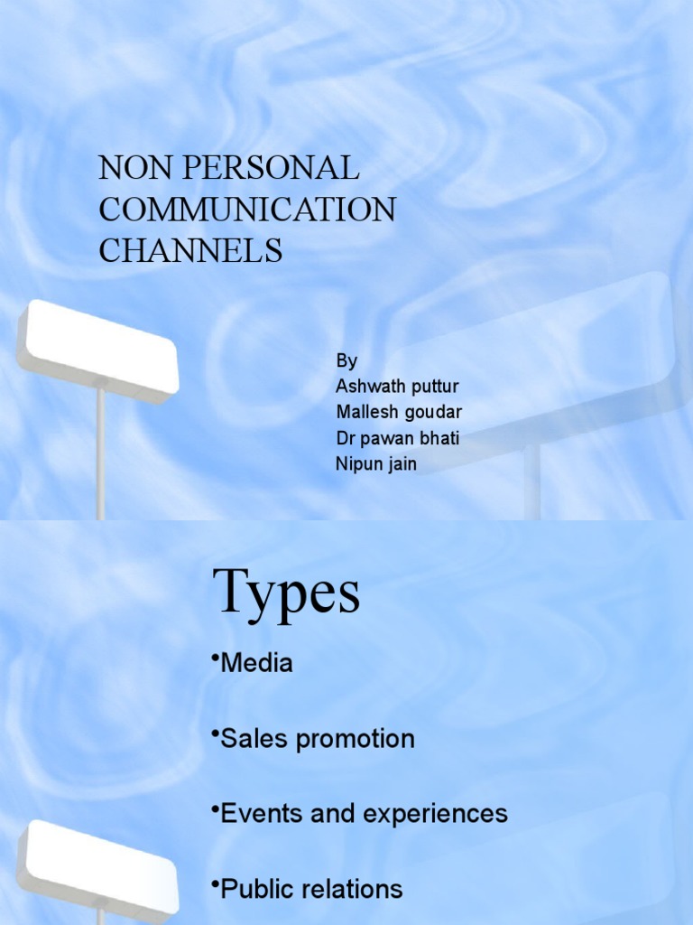 Non Personal Communication Channels | PDF