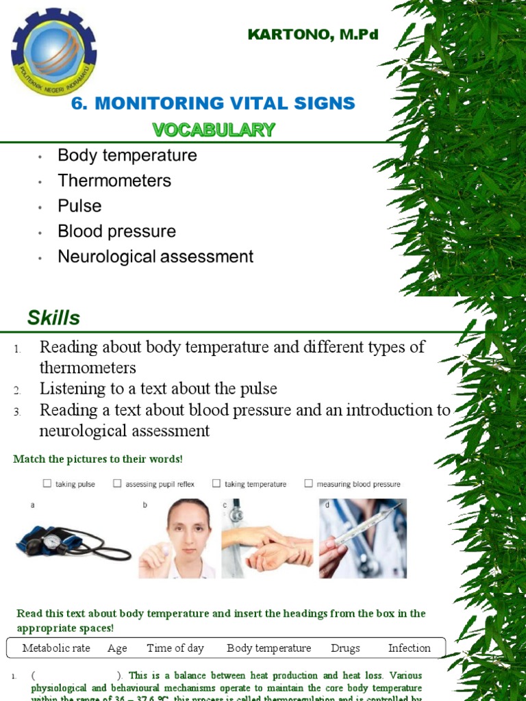 Monitoring 6 Vital Signs Pdf Blood Pressure Pulse