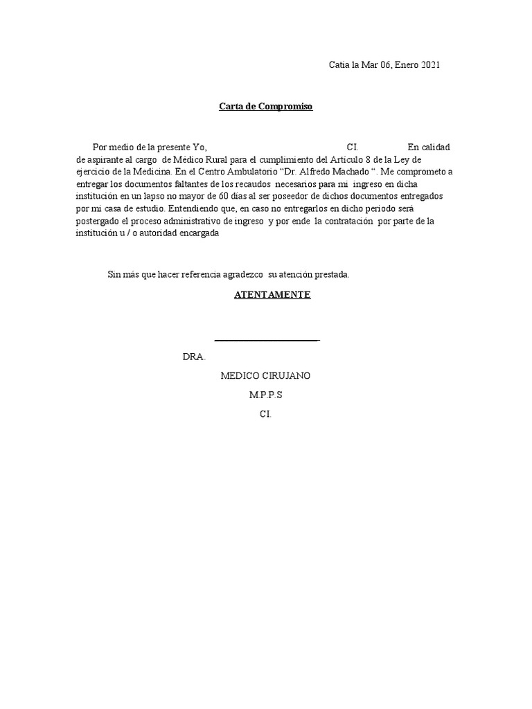 Carta Compromiso | PDF
