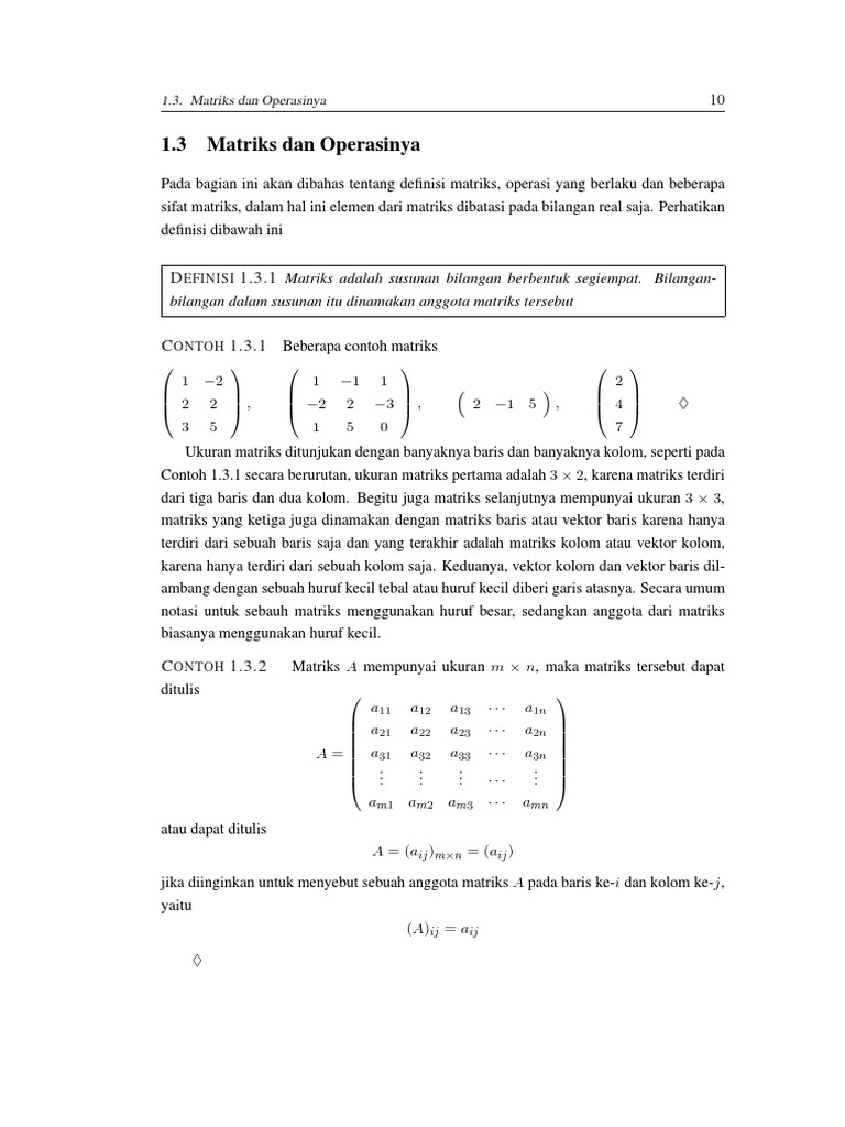 Modul Aljabar Matriks, Obe | PDF