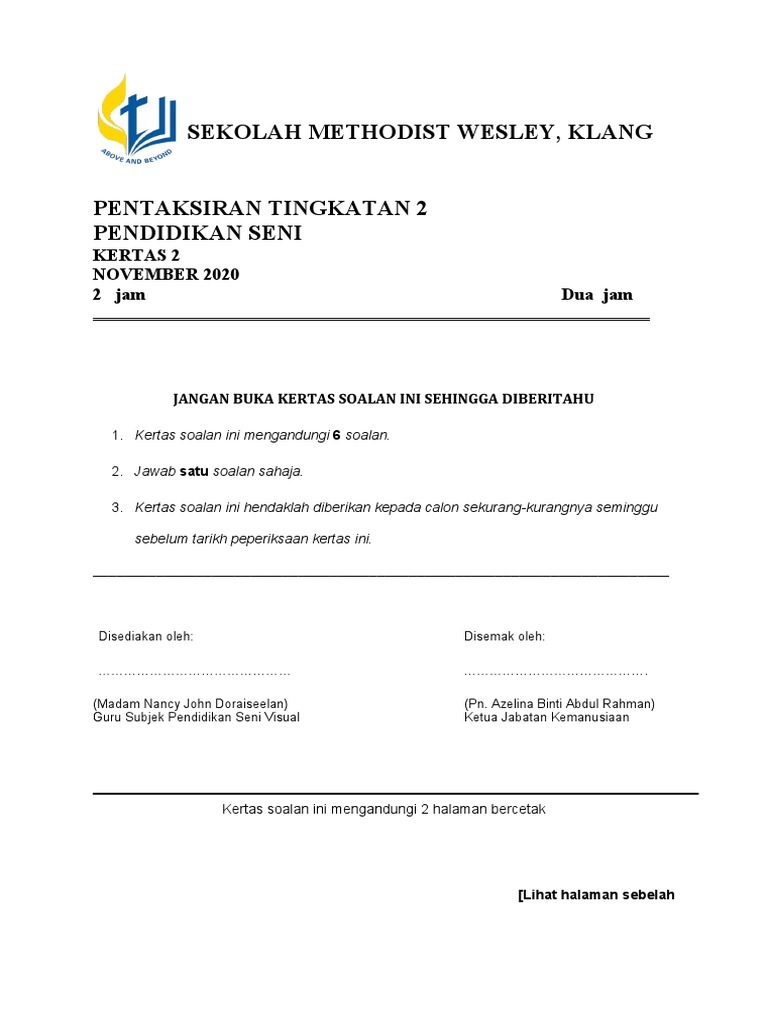 Kertas 2-Form 2 PSV | PDF