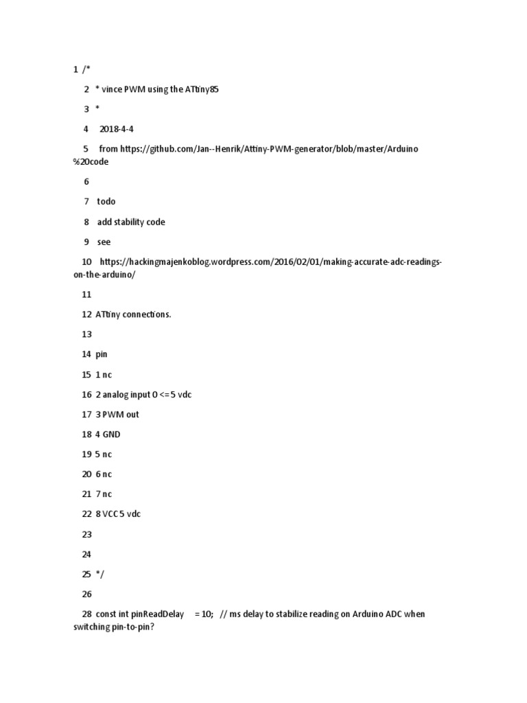 PWM ATTINY85) | PDF