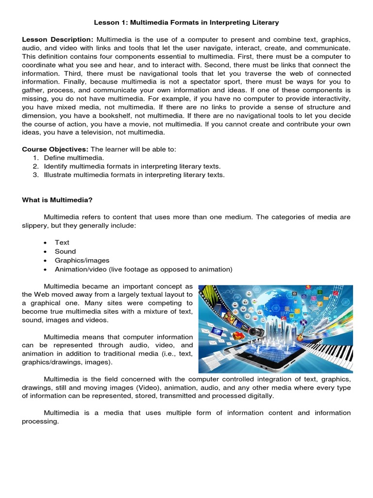 Multimedia Formats in Literary Interpretation | PDF | Multimedia | Tag ...