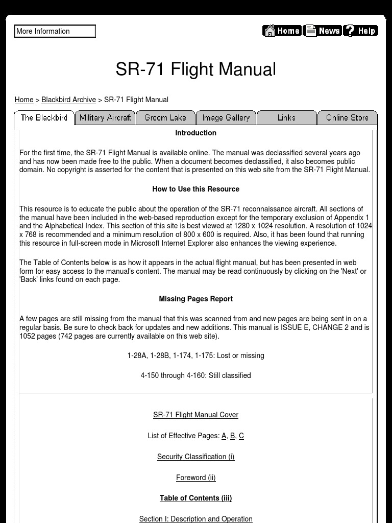 SR-71 Declassified Flight Manual | World Wide Web | Technology | Free ...